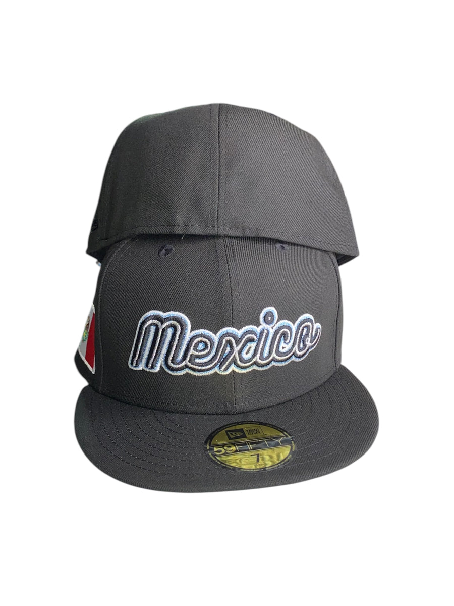 New Era Mexico Béisbol Script Flag Patch Icey UV 59fifty Fitted Cap ...